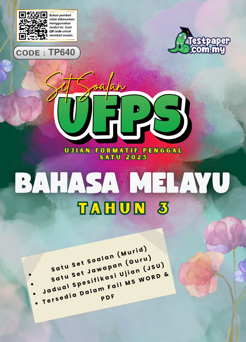 TP640 - Bahasa Melayu Tahun 3 : Tinta Ujian Formatif Penggal 1 (UFPS 2025) | Lengkap: PDF, Word ...