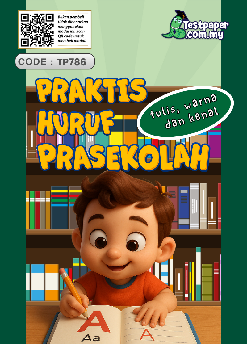 TP786 - Praktis Huruf Prasekolah: Tulis, Warna, Kenal
