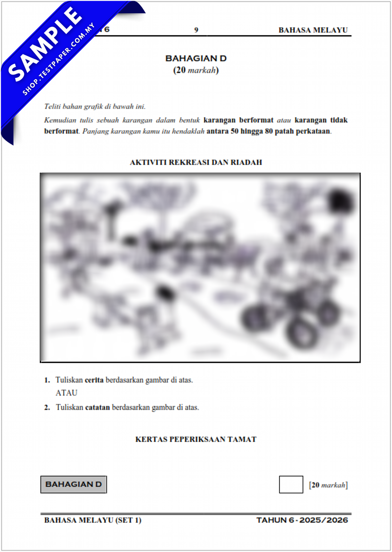 TP601 - Bahasa Melayu Tahun 6 : Tinta UPSA 2025 | Lengkap: PDF, Word & JSU