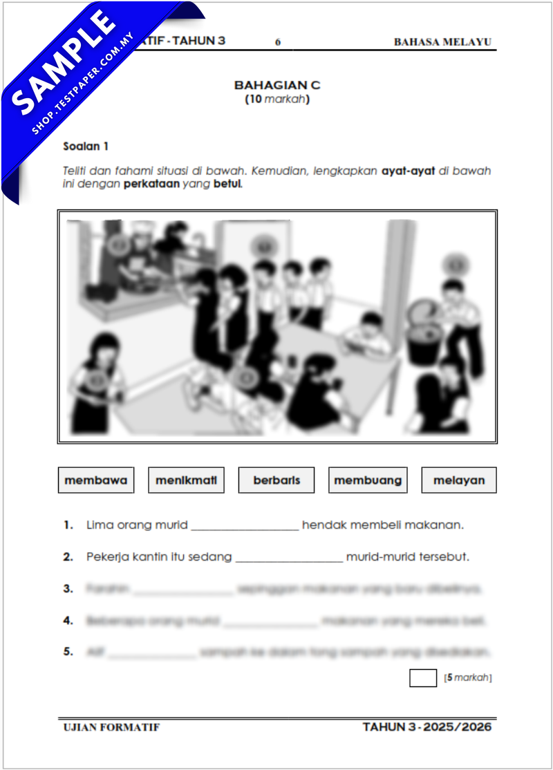 TP640 - Bahasa Melayu Tahun 3 : Tinta Ujian Formatif Penggal 1 (UFPS ...