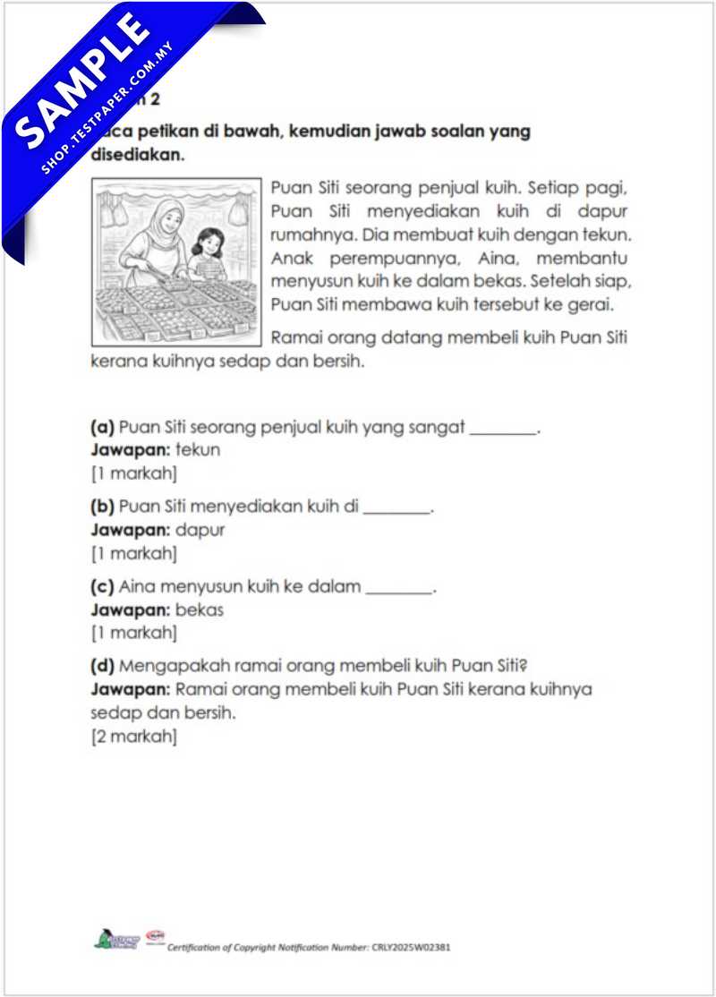 TP1906 - Bahasa Melayu Tahun 1 : SK Ujian Formatif Awal Tahun (UFAwT)