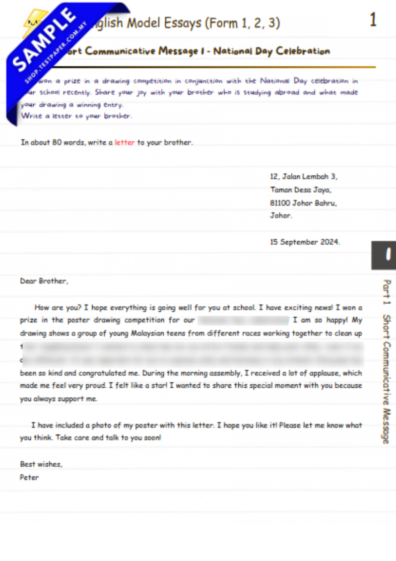 TP34 - English Form 1, Form 2 and Form 3 : Model Essays for Lower Secondary