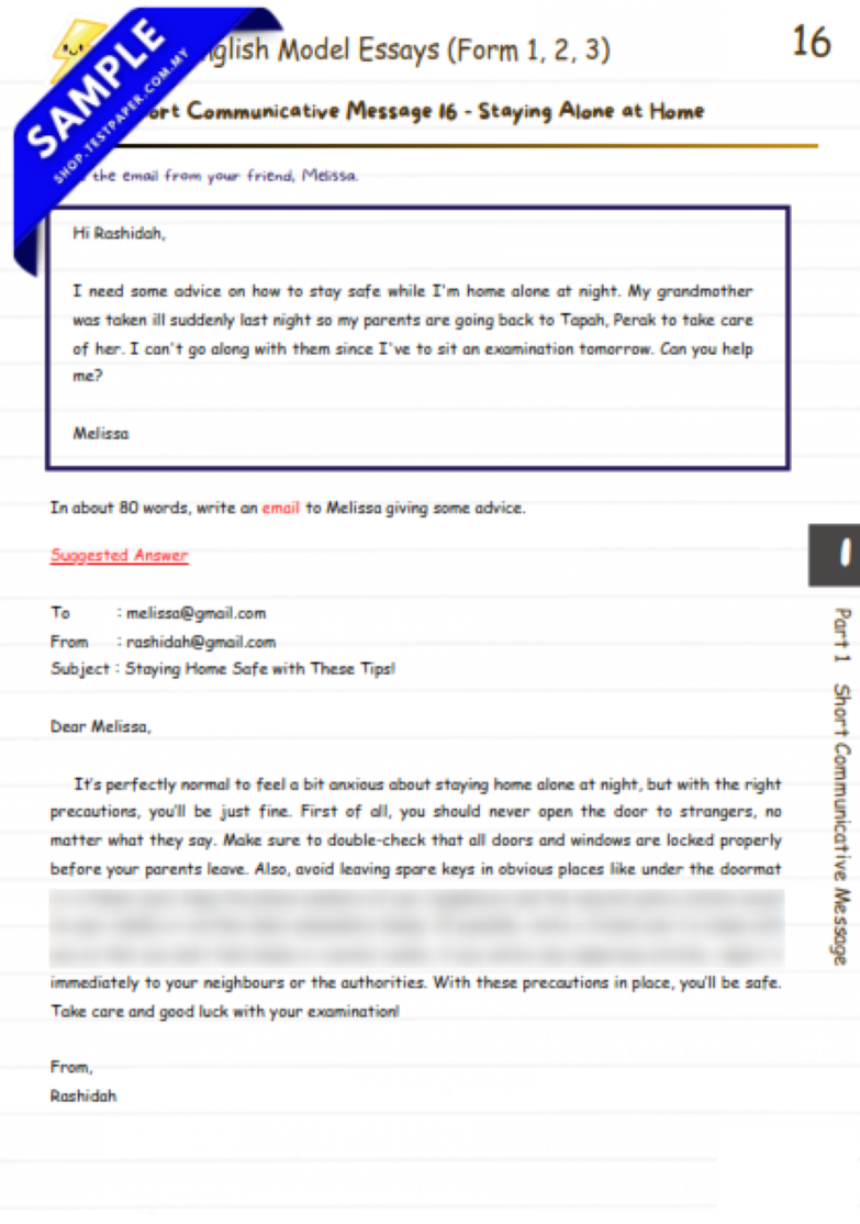 TP34 - English Form 1, Form 2 and Form 3 : Model Essays for Lower Secondary