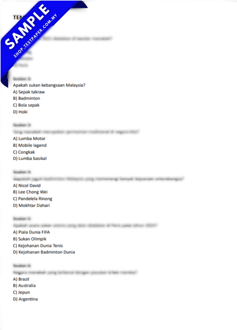 TP184 - PKSK Tahun 6 & Tingkatan 3 : 300 Soalan Objektif Pengetahuan Am