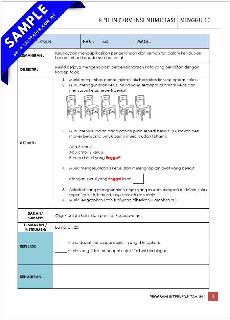 TP72 - RPH & Modul Intervensi 2025 : Numerasi 12 Minggu Tahun 1 ...